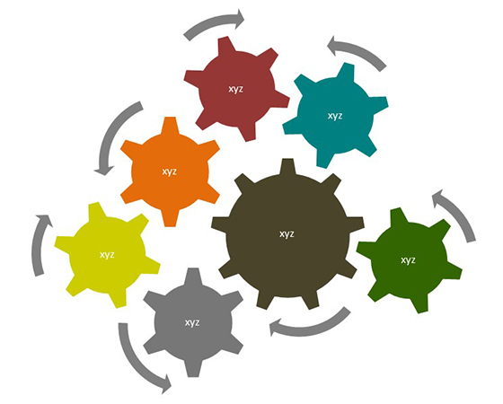 Powerpoint: Diagram with animated rotating gears - Downloads - E ...